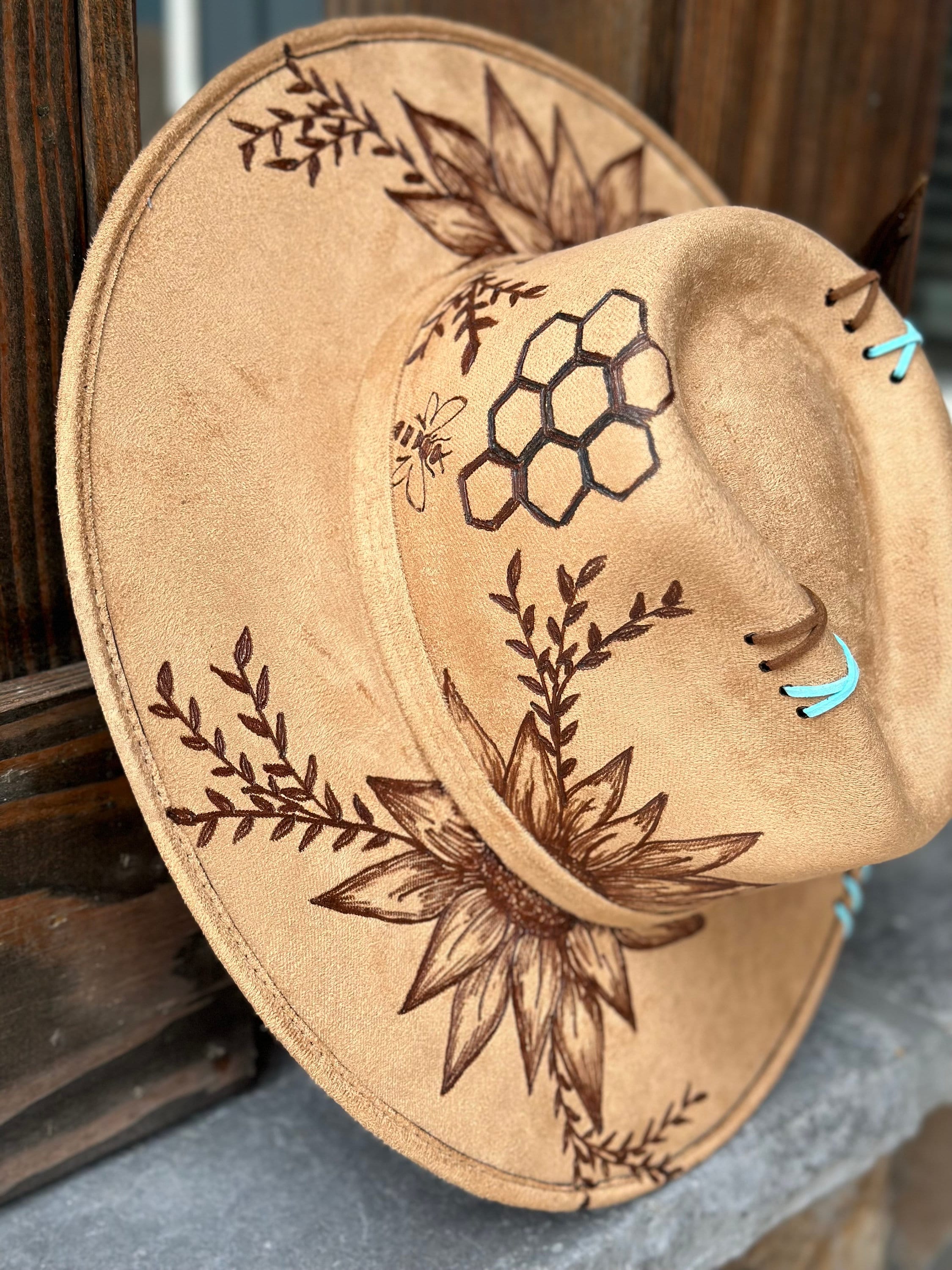 Honeycomb and Wildflowers, Custom Boho Hat, Boho Hat, Western Hat ...