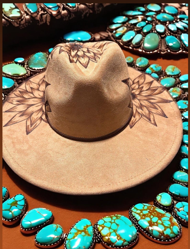 Sunflowers, Wildflowers, Custom Boho Hat, Boho Hat, Western Hat, Custom ...