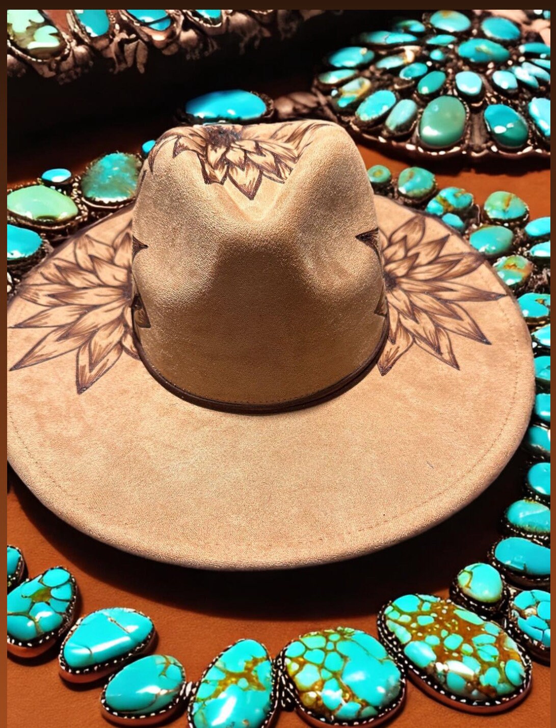 Sunflowers, Wildflowers, Custom Boho Hat, Boho Hat, Western Hat, Custom ...