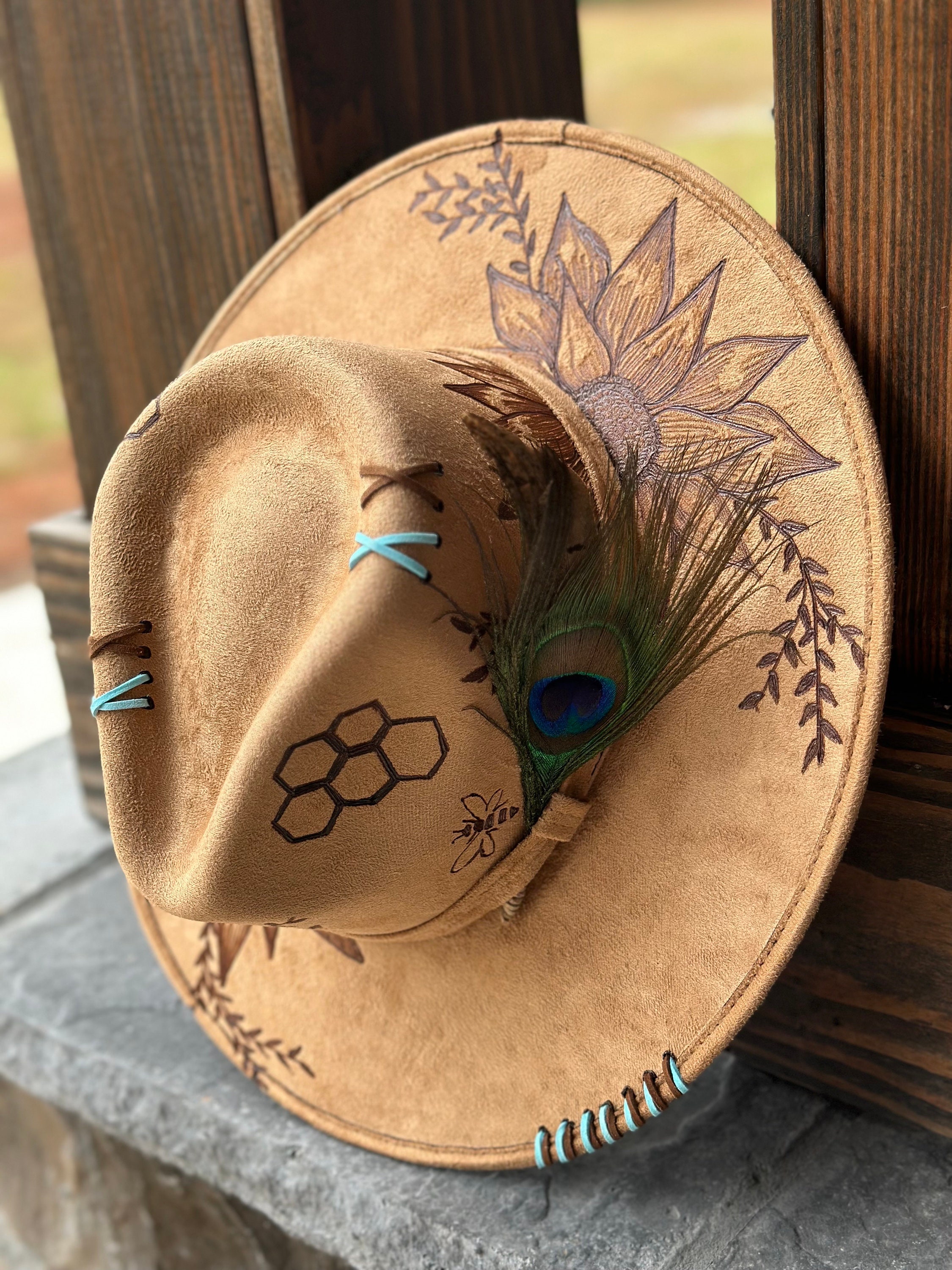 Honeycomb and Wildflowers, Custom Boho Hat, Boho Hat, Western Hat ...