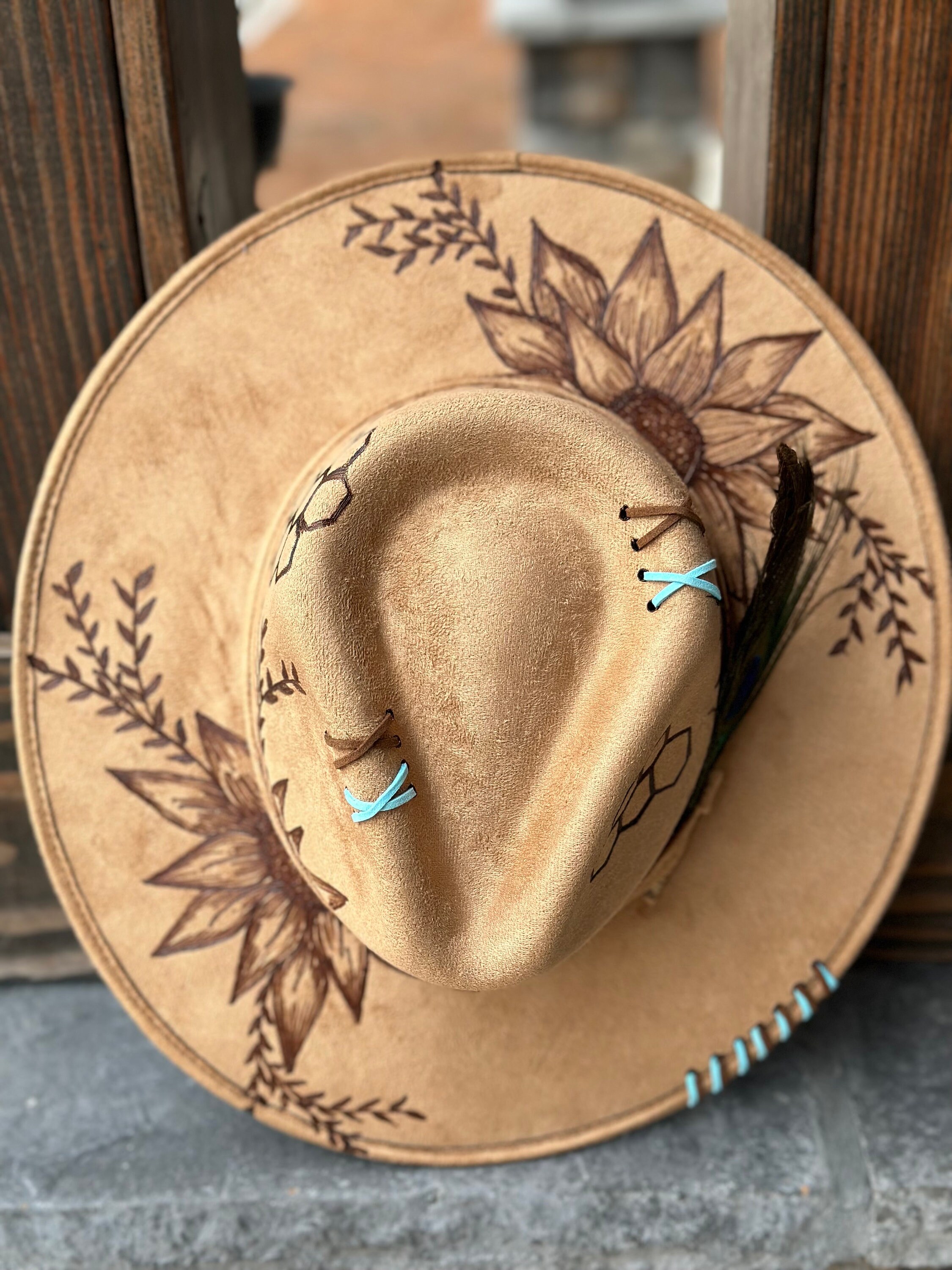 Honeycomb and Wildflowers, Custom Boho Hat, Boho Hat, Western Hat ...