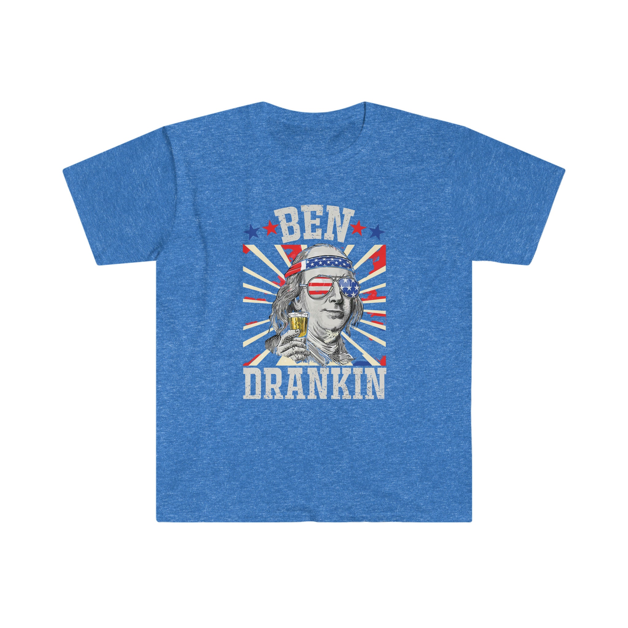 Ben Drankin, Ben Franklin Drinking, USA Unisex Softstyle T-shirt - Etsy