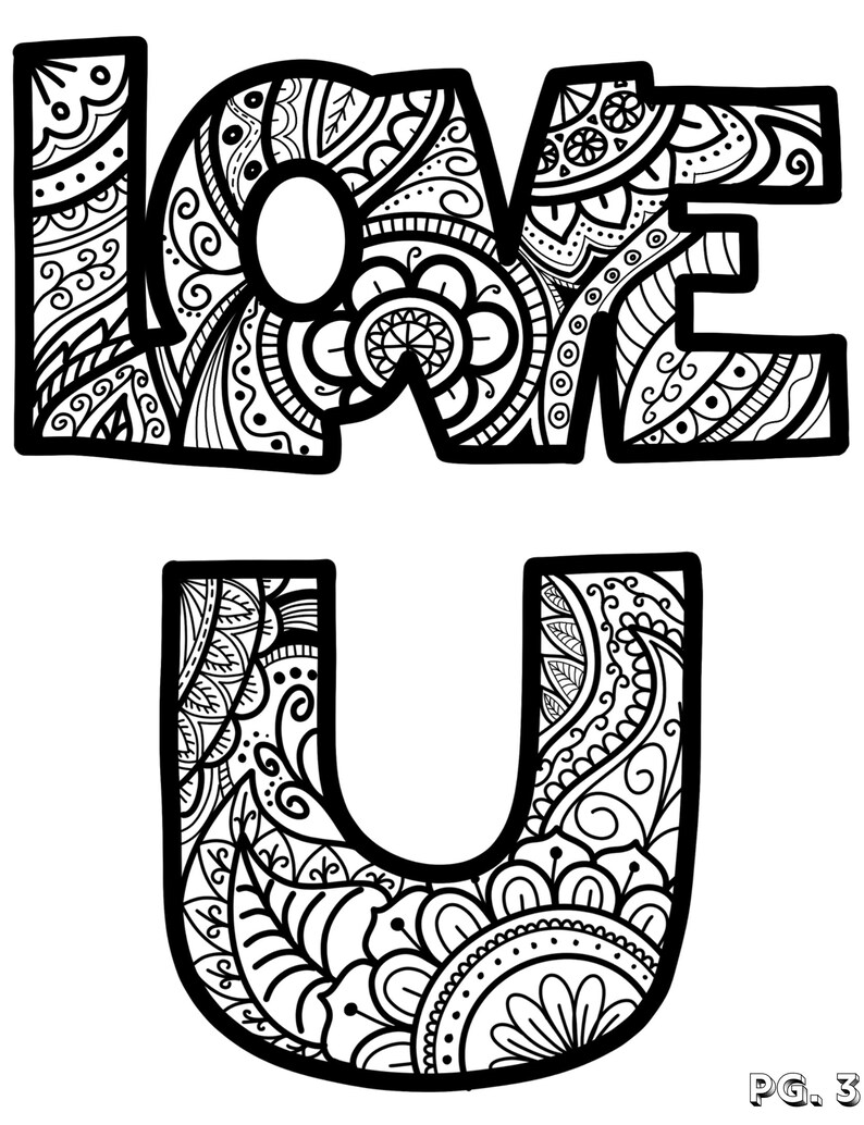 Valentine's Day Coloring Pages, Mandala, Hearts, Printable PDF ...
