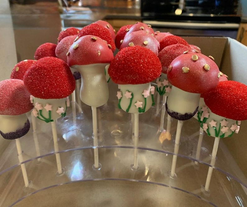 Mushroom Cake Pops for Fairy Tale Party – Woodland Baby Shower Treats ...
