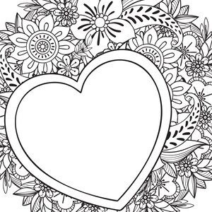Valentine's Day Coloring Pages, Mandala, Hearts, Printable PDF ...