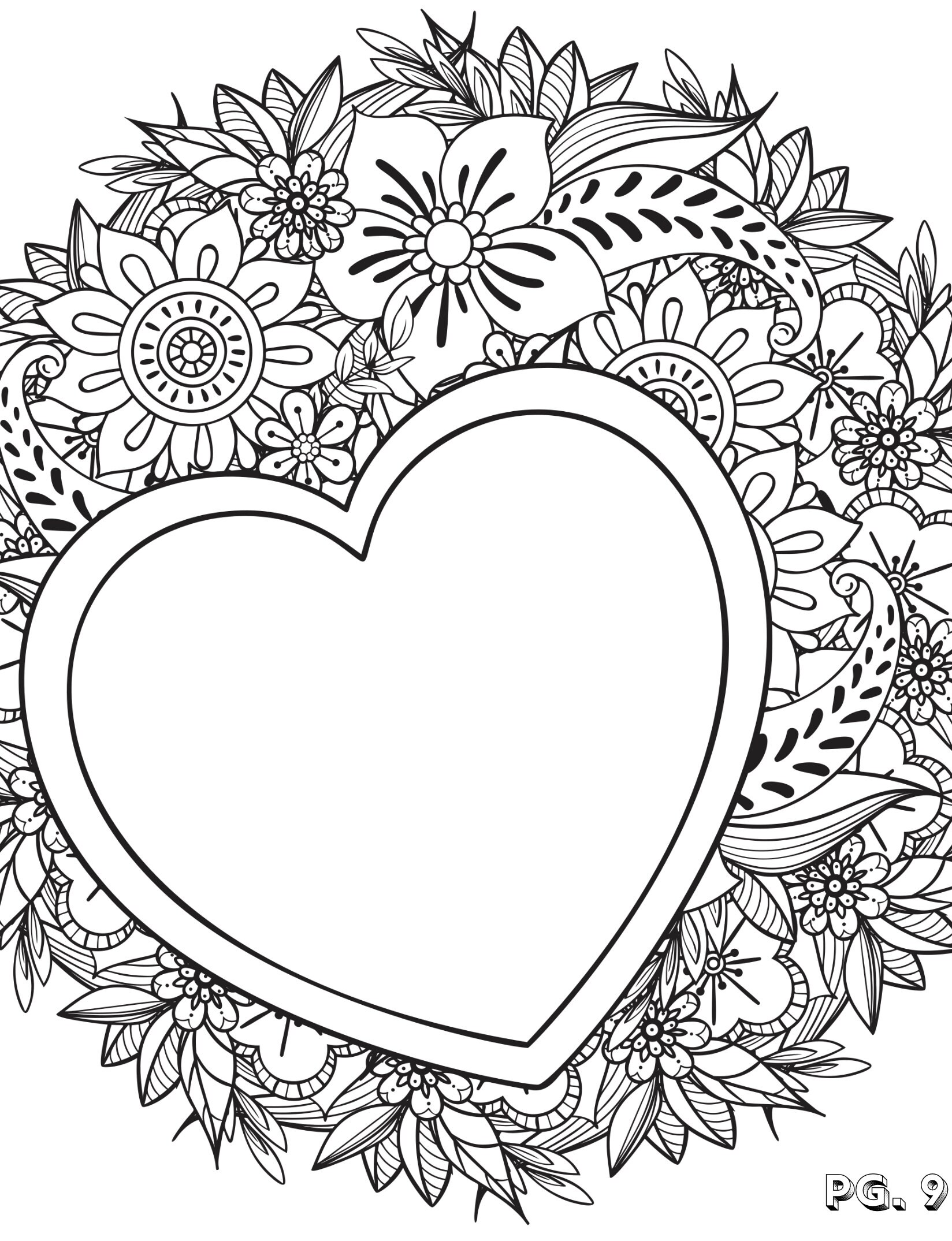 Valentine's Day Coloring Pages, Mandala, Hearts, Printable PDF ...