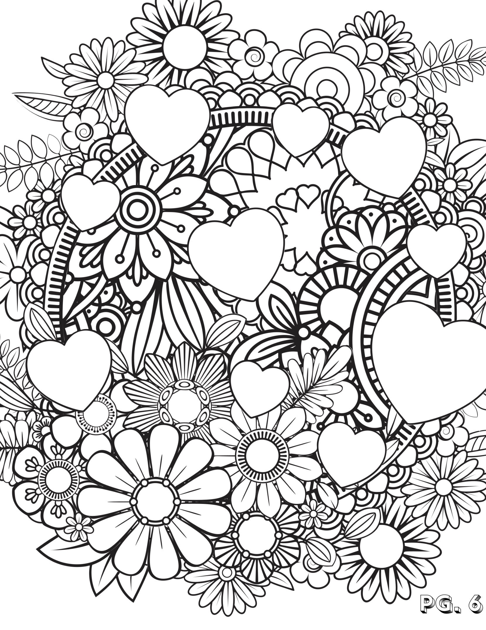 Valentine's Day Coloring Pages, Mandala, Hearts, Printable PDF ...
