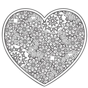 Valentine's Day Coloring Pages, Mandala, Hearts, Printable PDF ...