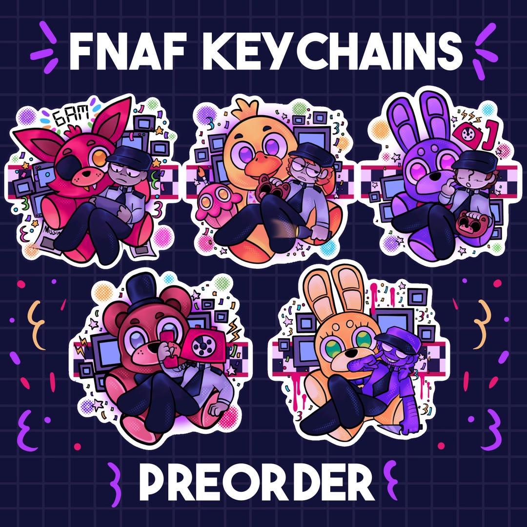 PREORDER: FNAF Nightguard Keychains - Etsy