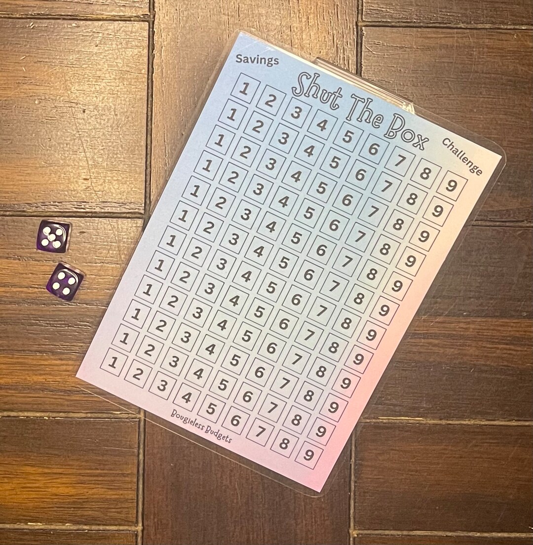 Shut the Box Savings Challenge - Etsy