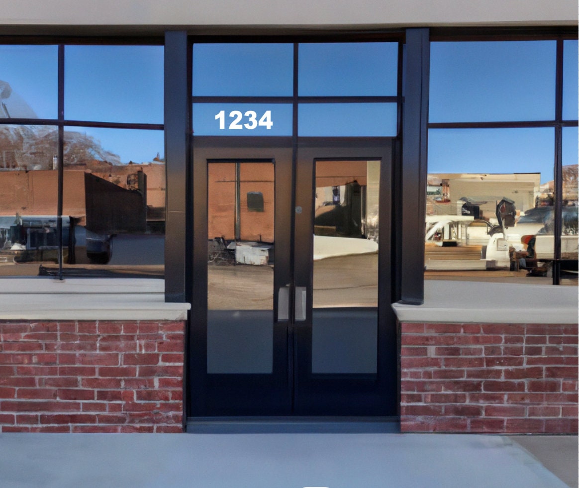 Business Address Numbers Vinyl Decal Custom Decal for Storefront Window ...