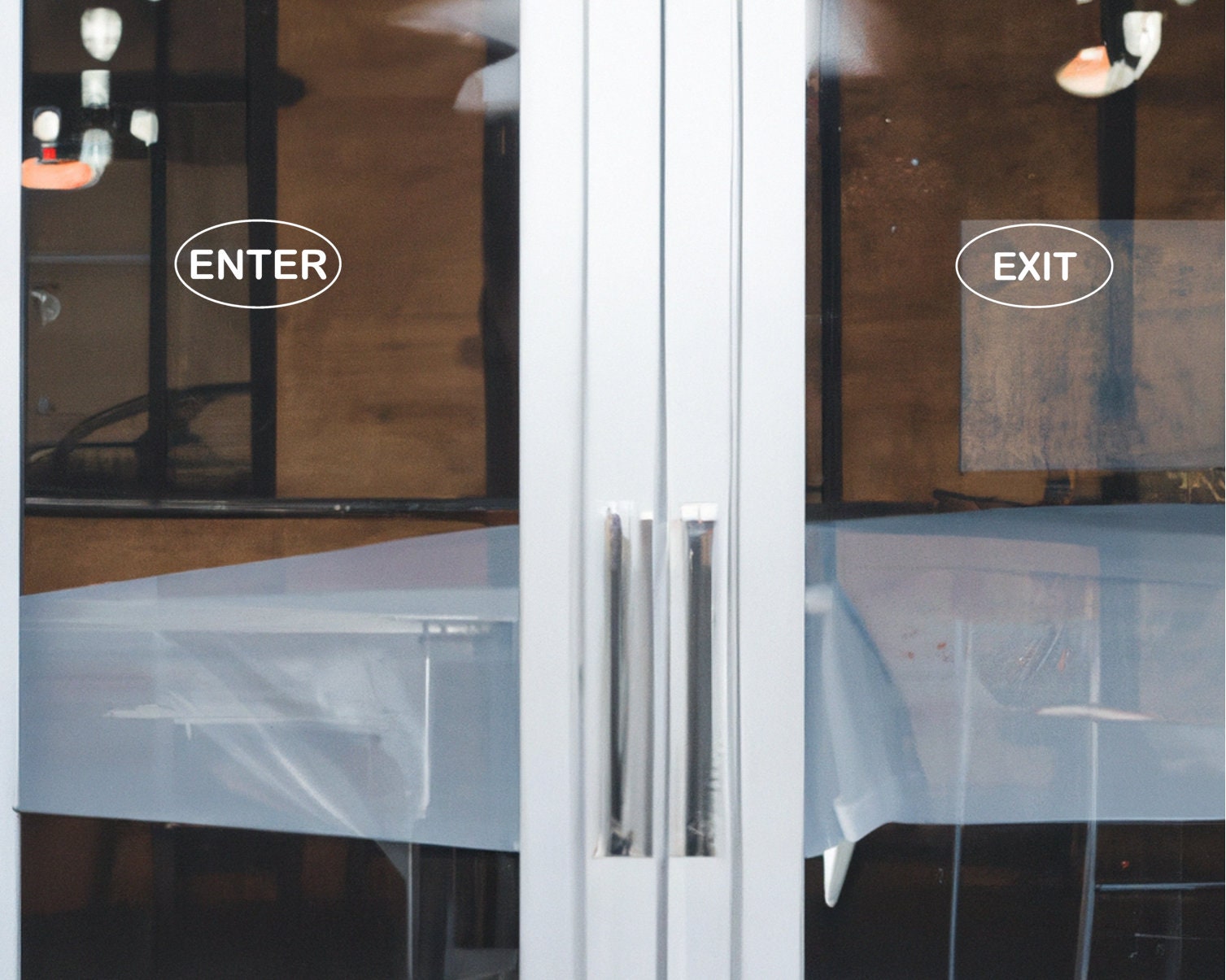 Business Door Enter/exit Decal Circle Set - Design and Size Options ...