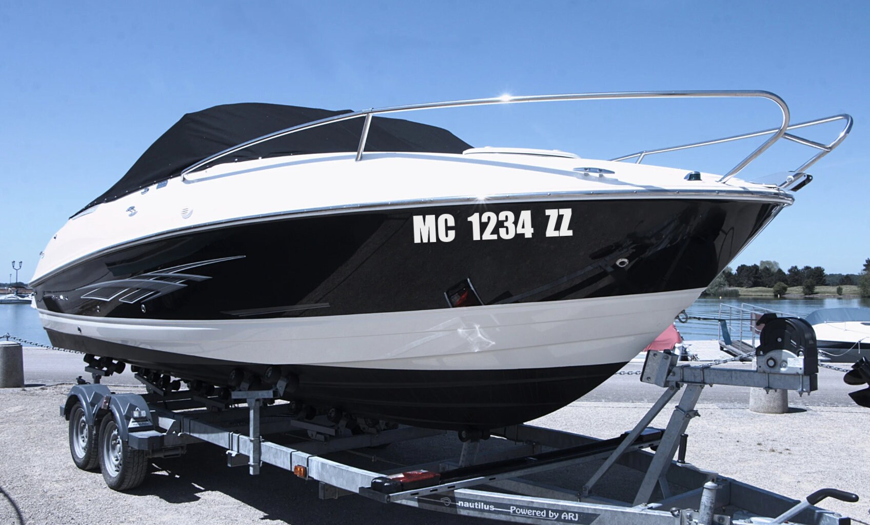 Set of 2 Custom Boat Registration Vinyl Decal - Letters / Numbers ...