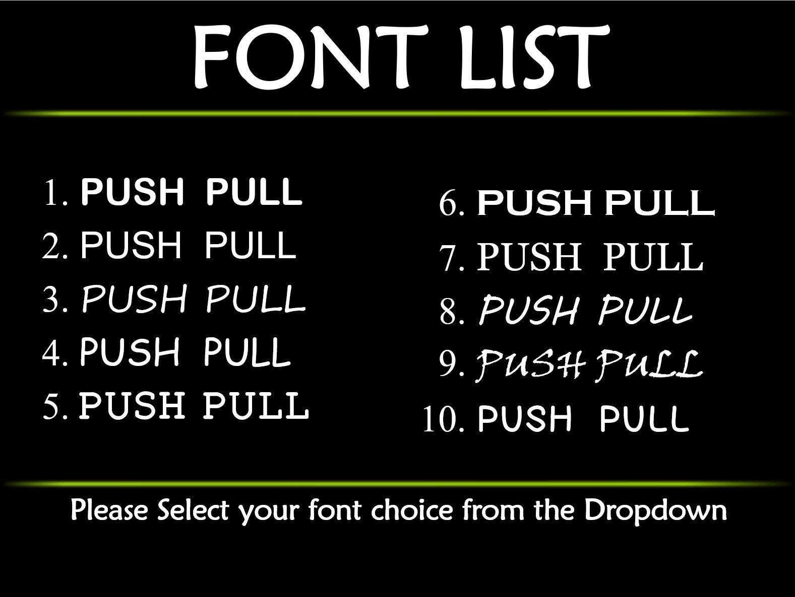 Business Door Push / Pull Text Vinyl Selectable Font/size Options - Etsy