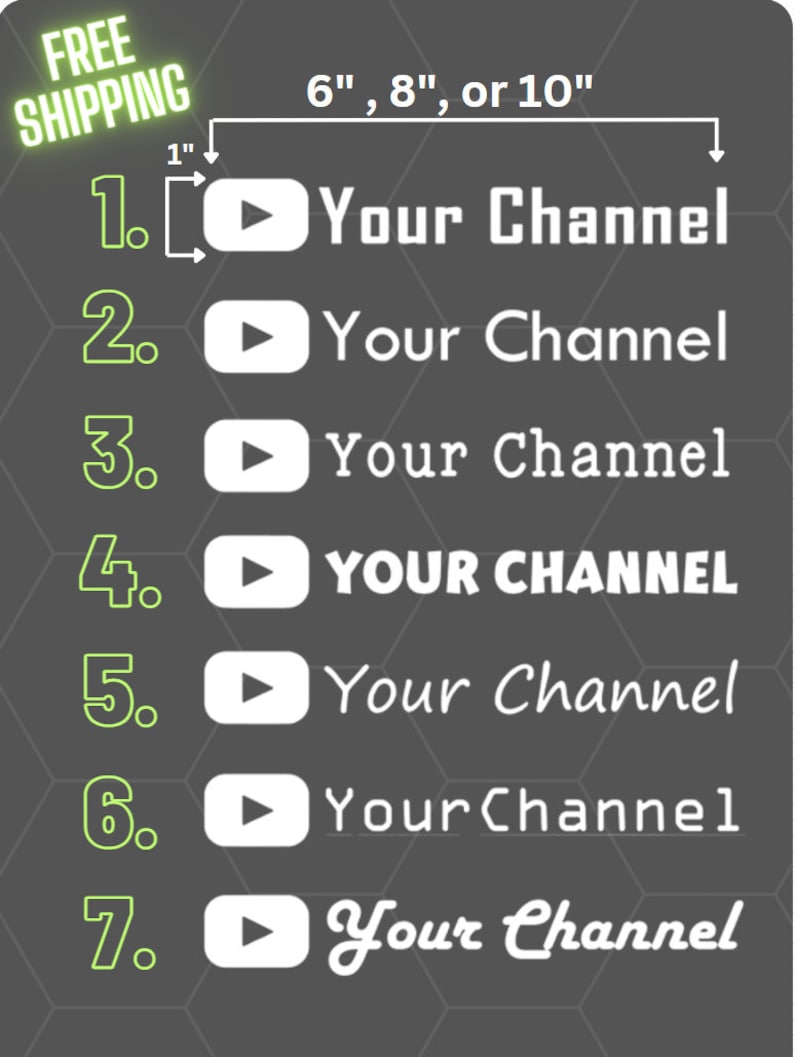 Customized Youtube Channel Vinyl Decal -- Custom Size Decal Sticker - Etsy