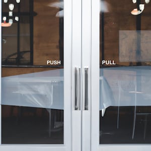 Business Door Push / Pull Text Vinyl -- Selectable Font/size Options - Etsy