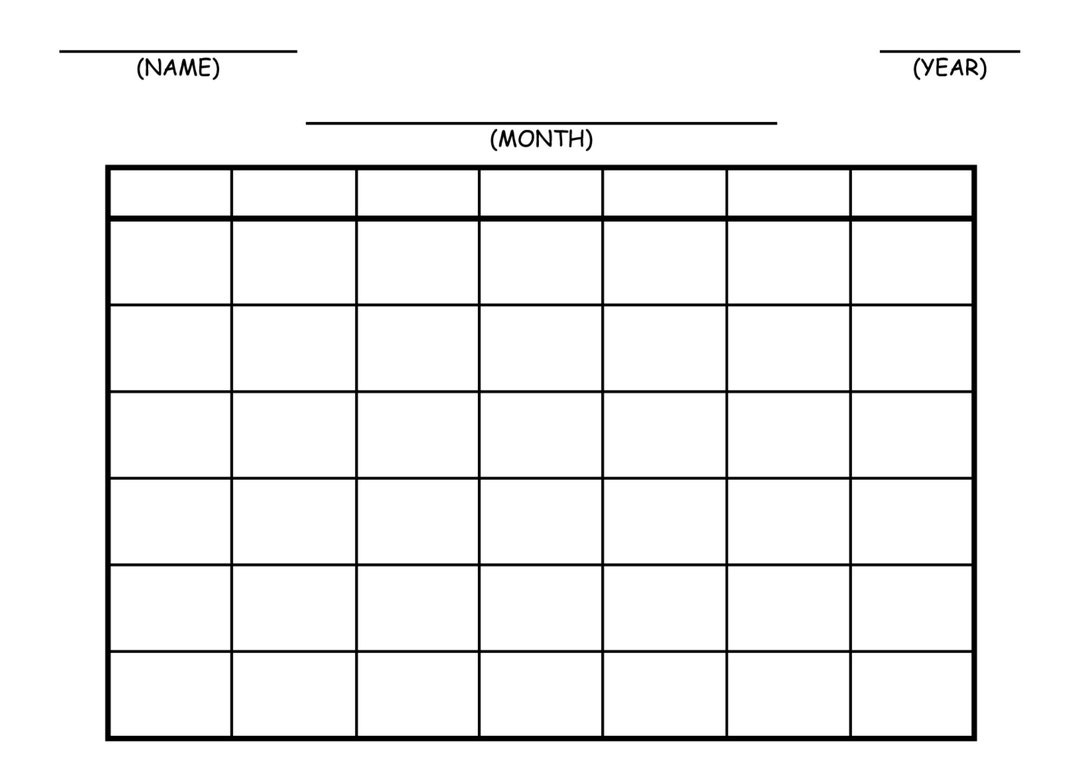 Blank Calendar for Children - Etsy