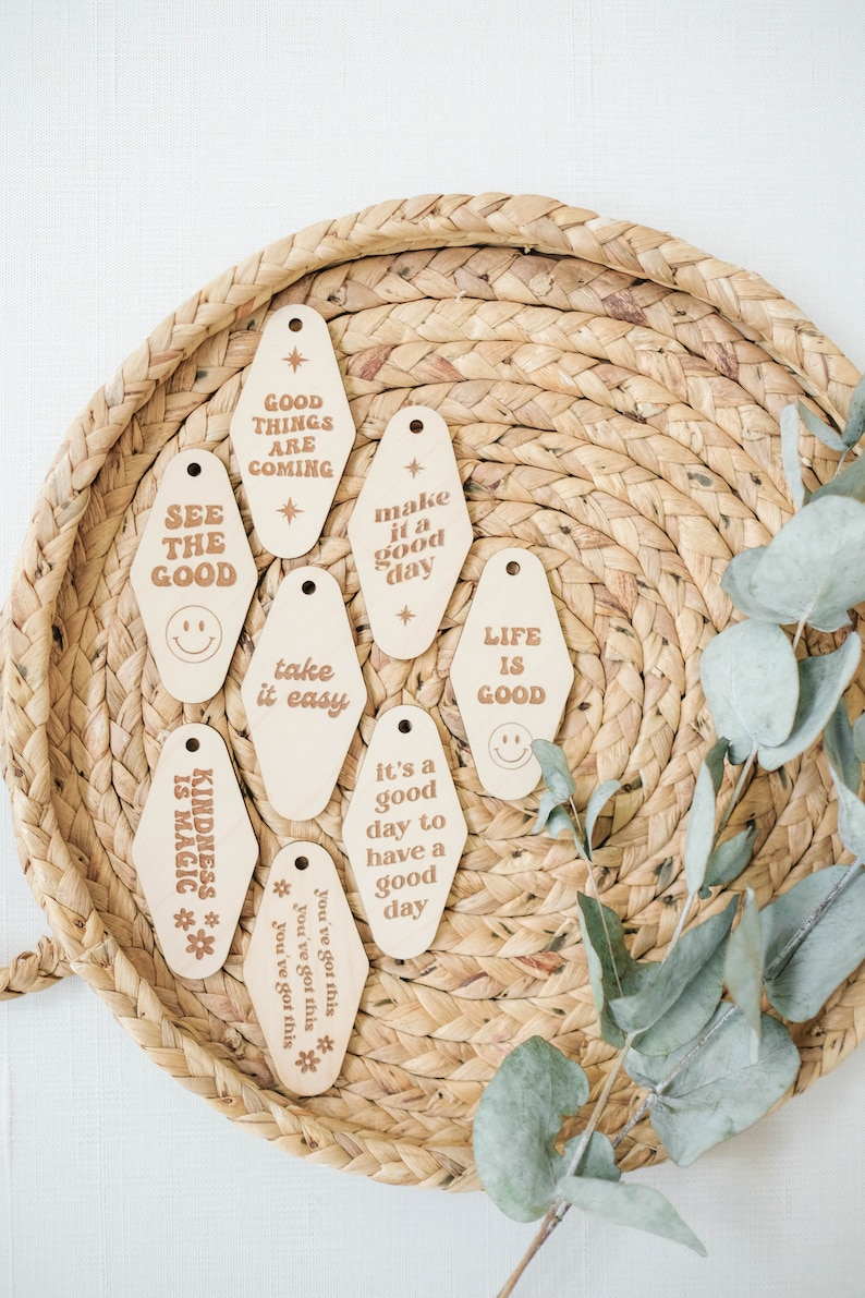 Good Vibes Keychains Retro Keychains Motel Keychains Hotel Keychains ...