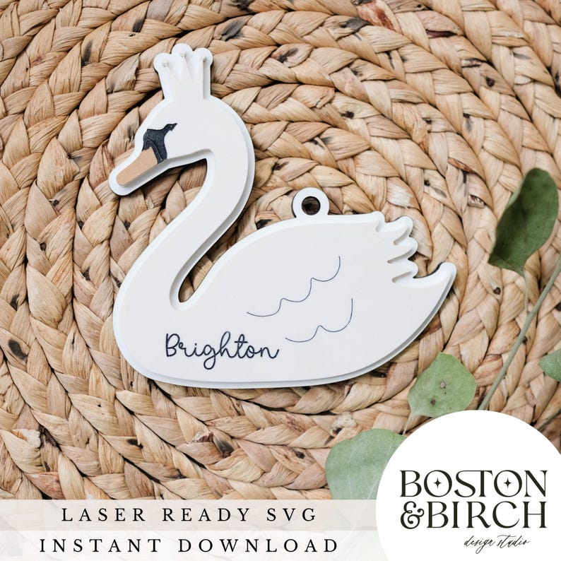 Valentine Swan Tag SVG - Laser Cut File (digital Download) - Etsy