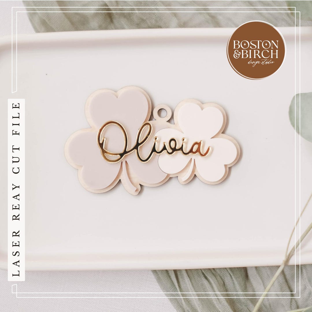 Shamrock Name Tag SVG | St. Patrick's Day Tag, Laser Cut File (digital ...