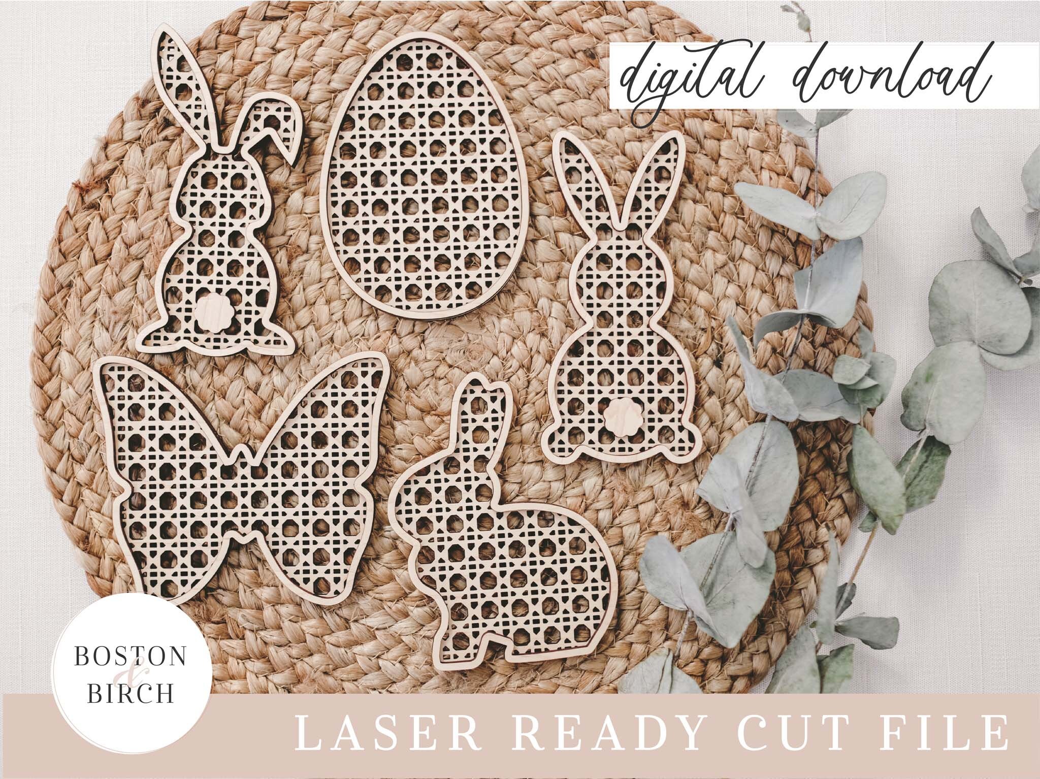 Easter Rattan Cane Bundle SVG Glowforge Cut File Easter Rattan Wicker ...