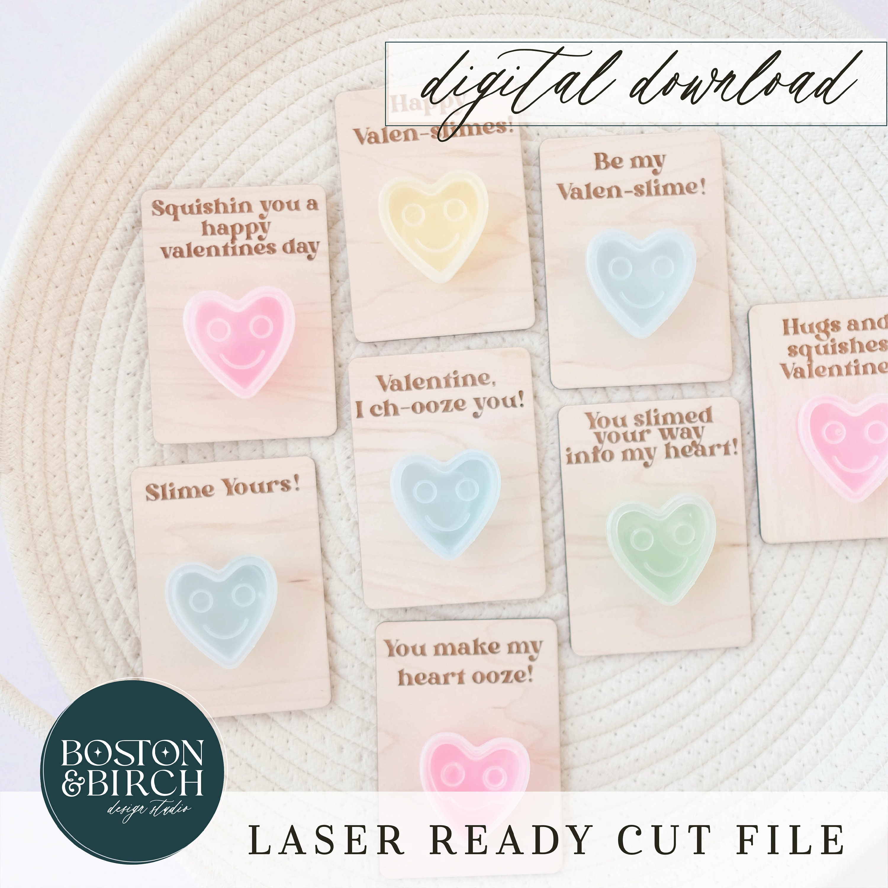 Valentine Exchange Card Slime SVG Kids Valentines Day Laser Ready Cut ...