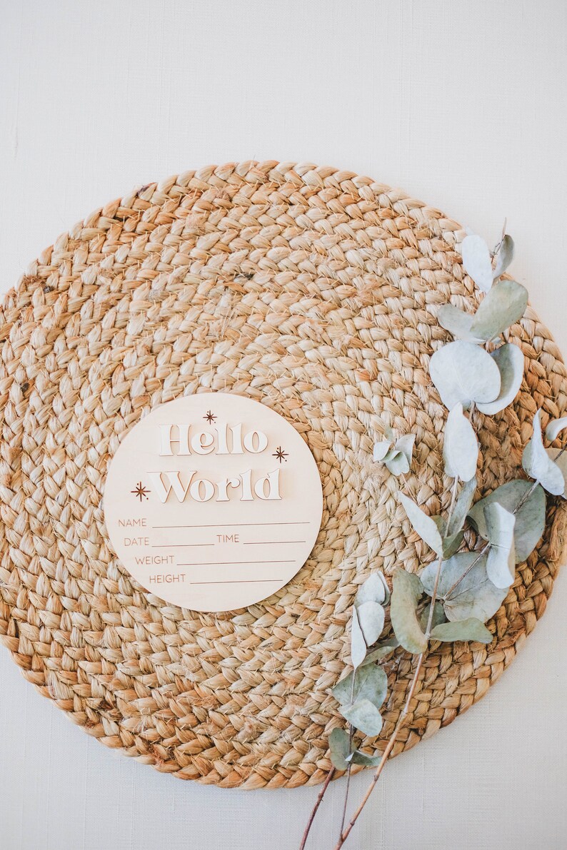 Hello World Baby Announcement Sign I'm Here Sign Newborn Birth Sign ...