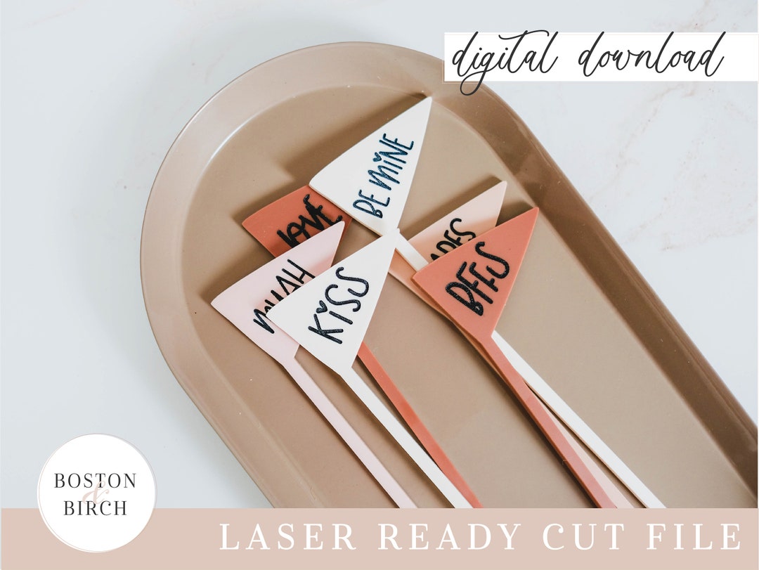 Pennane Banner Drink Stirrers SVG Digital Download Glowforge Valentines ...