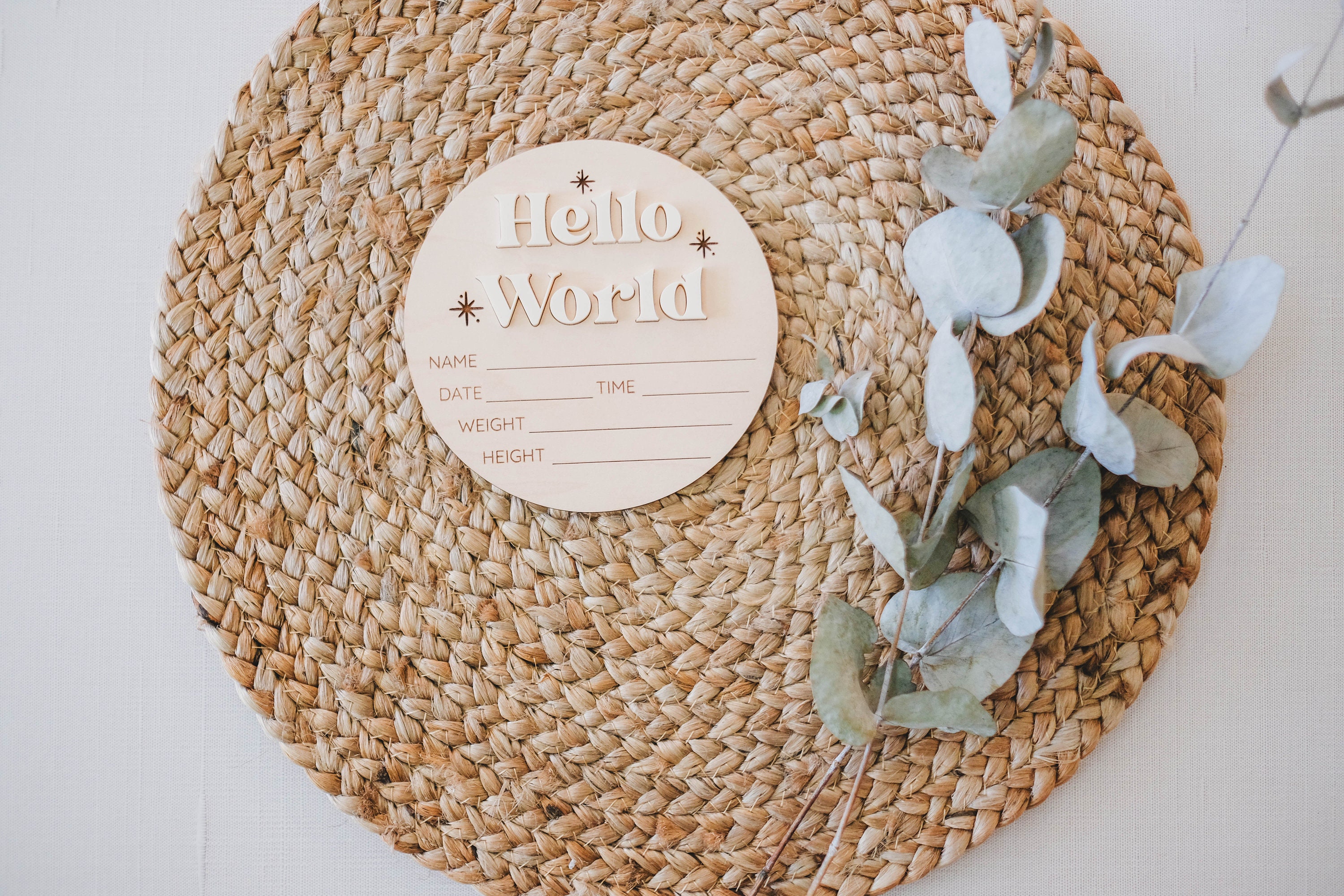 Hello World Baby Announcement Sign I'm Here Sign Newborn Birth Sign ...