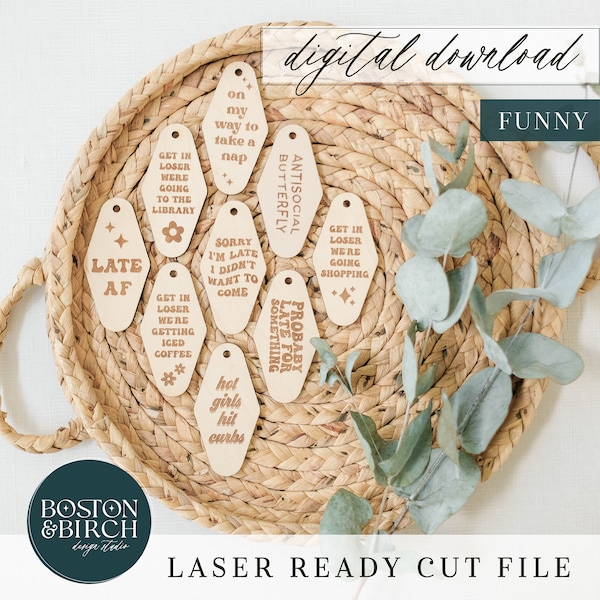 Blank Keychains Retro Keychain Motel Keychain Hotel Keychains Glowforge ...