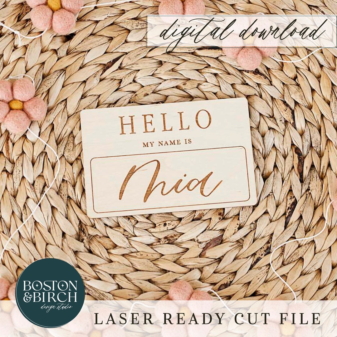 Hello My Name is Welcome Baby Sign Newborn Announcement Sign Digital ...