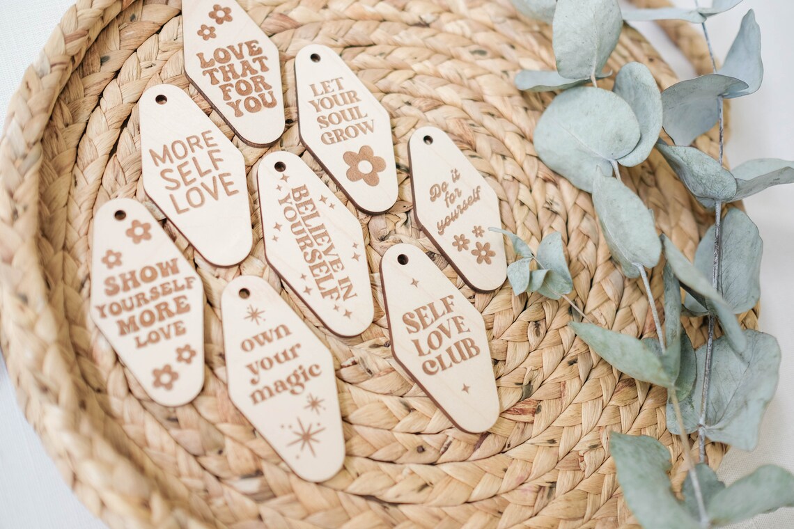 Self Love Keychains Retro Keychains Motel Keychains Hotel Keychains ...