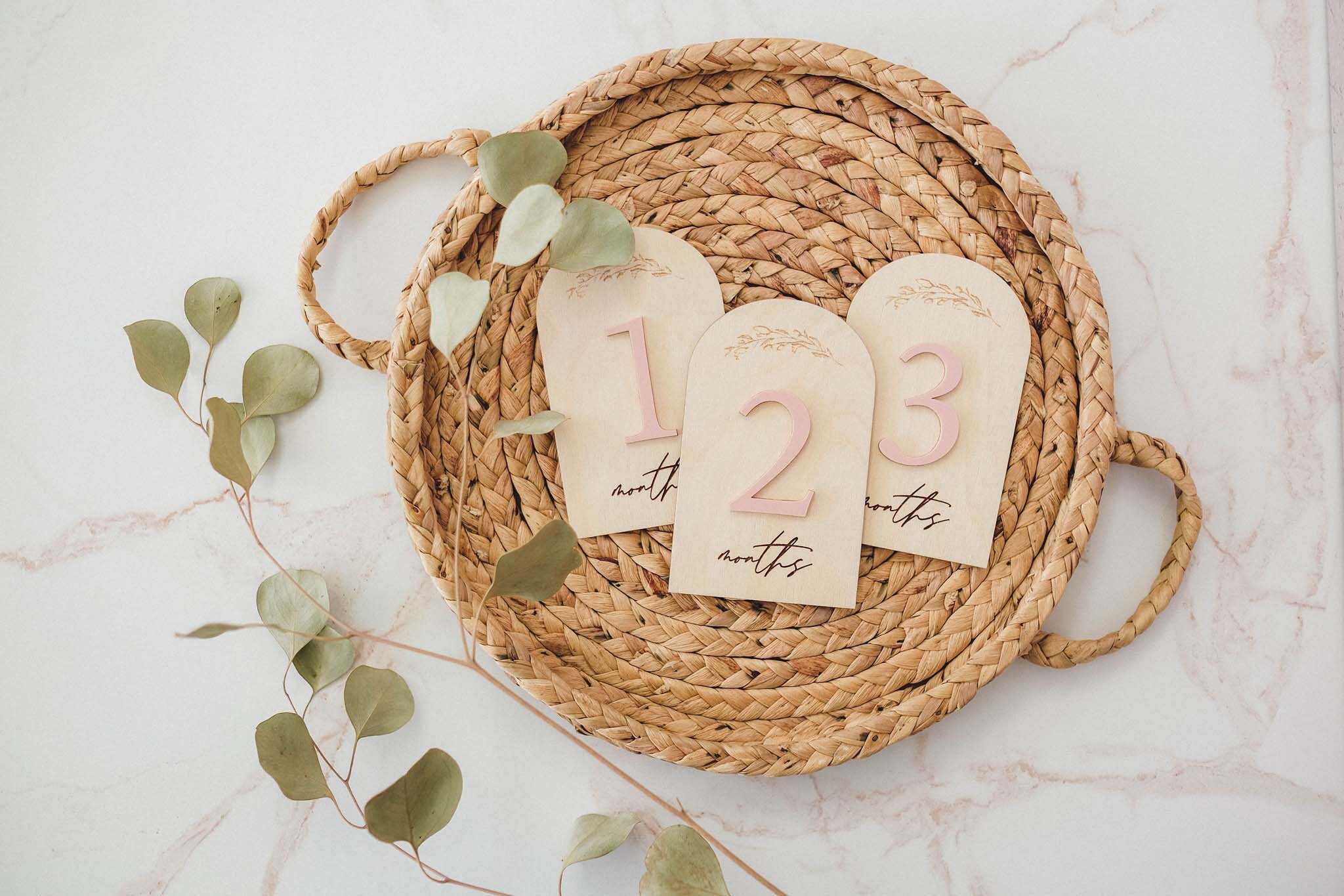 Arched Floral Month Markers Digital File Boho Nursery Decor Children's ...