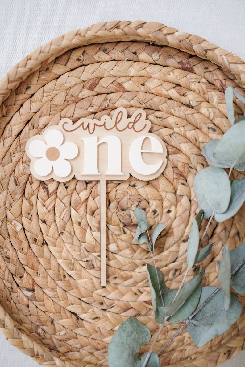 Wild One Daisy Cake Topper SVG File – Boho Birthday (laser Cut File) - Etsy