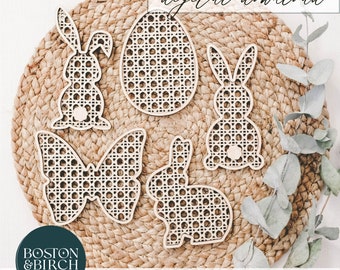 Easter Rattan Cane Bundle SVG Glowforge Cut File Easter Rattan Wicker ...
