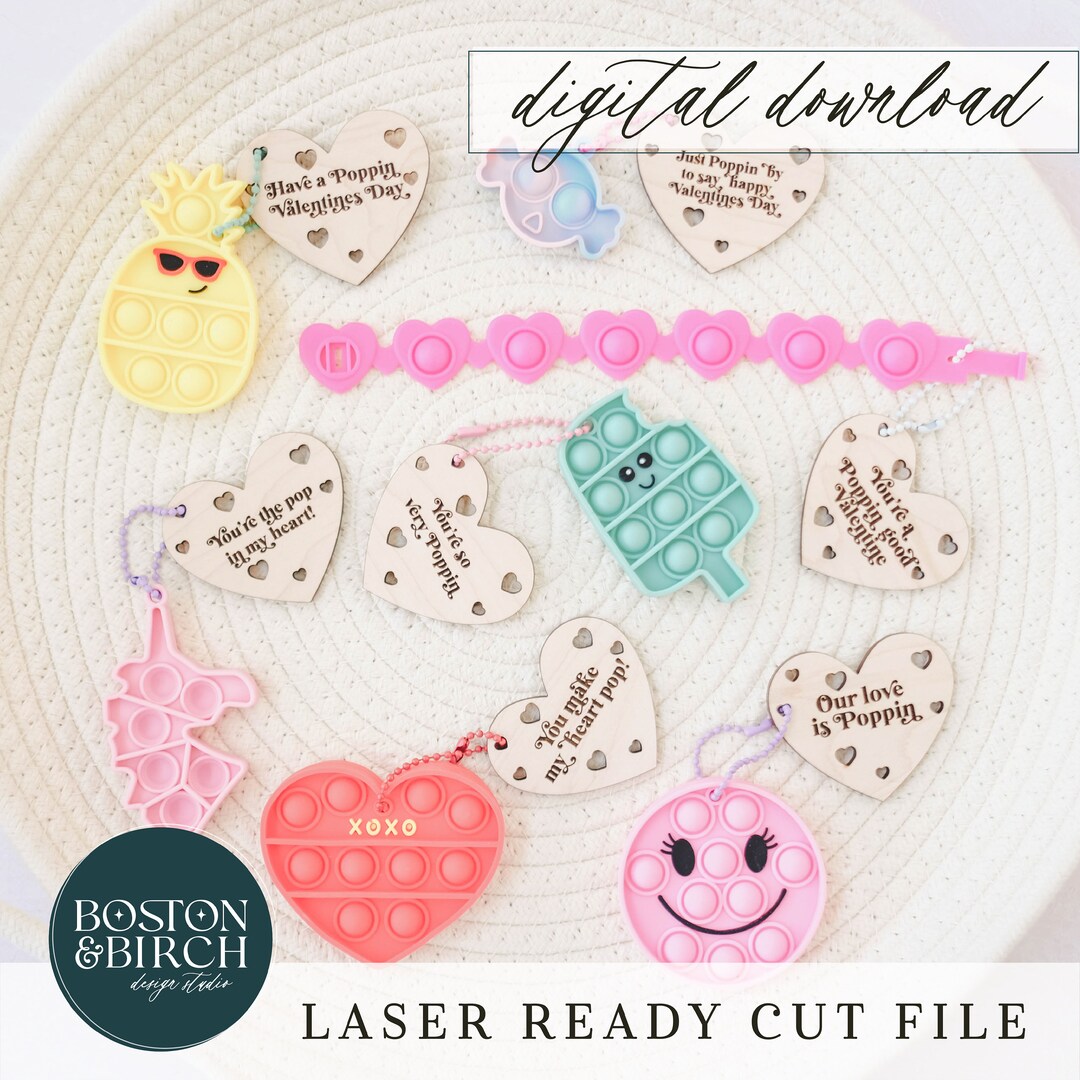 Valentine Pop It Exchange SVG Kids Valentines Day Laser Ready Cut File ...