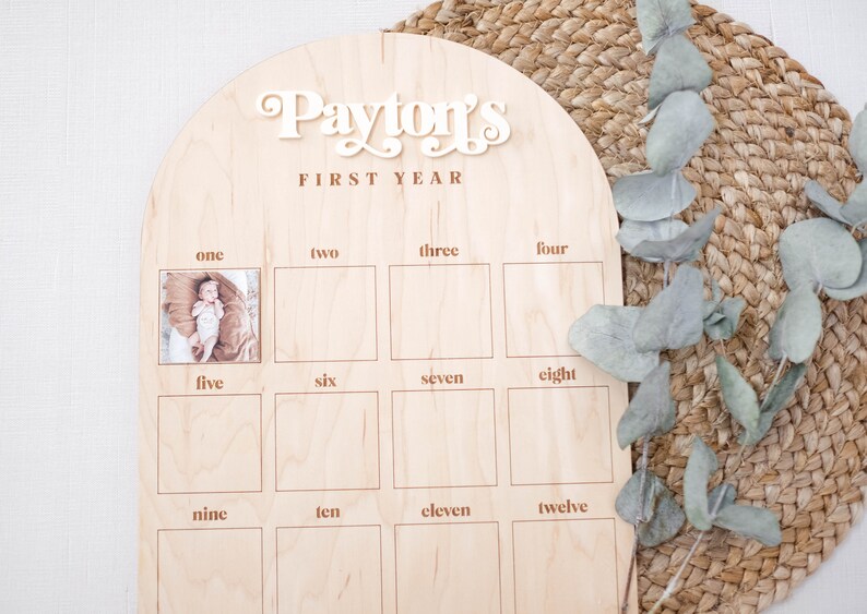 Baby's First Year Sign - First Year Photo Board - Milestone Sign ...
