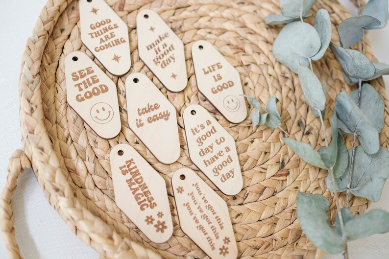 Good Vibes Keychains Retro Keychains Motel Keychains Hotel Keychains ...