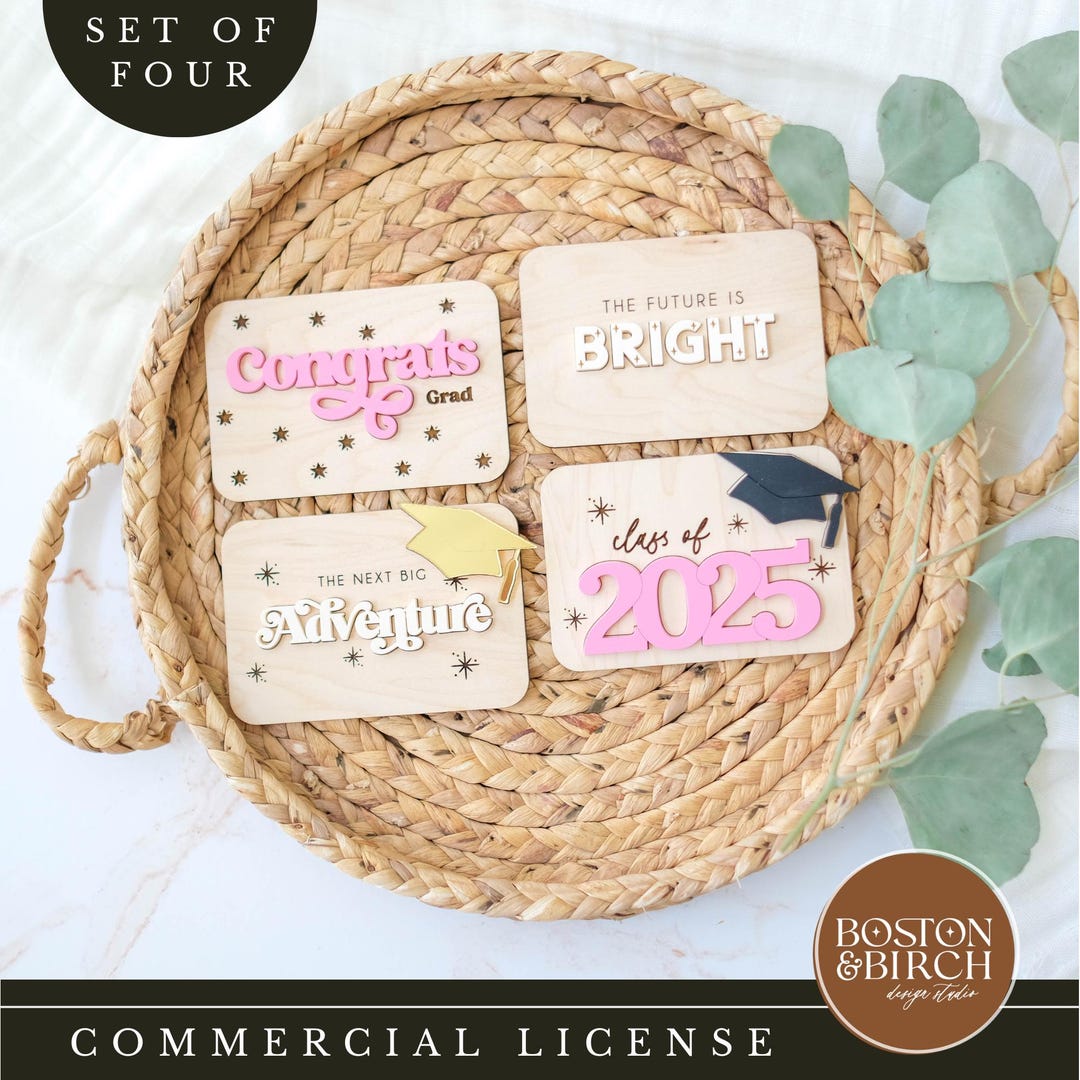 4 Graduation Gift Card Holder Wooden Grad Money Card Display Custom ...