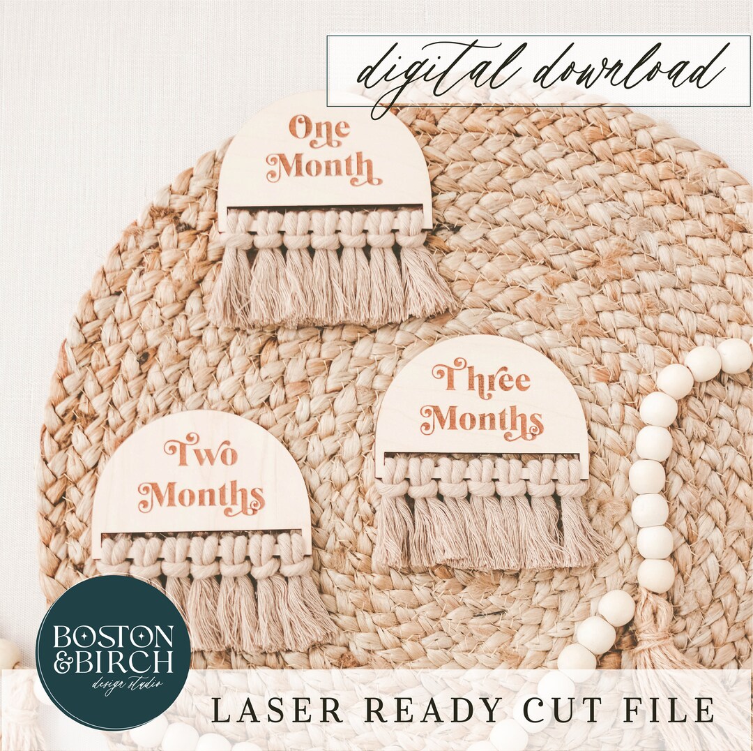 Boho Month Markers Digital File Boho Nursery Decor Children's Photo ...