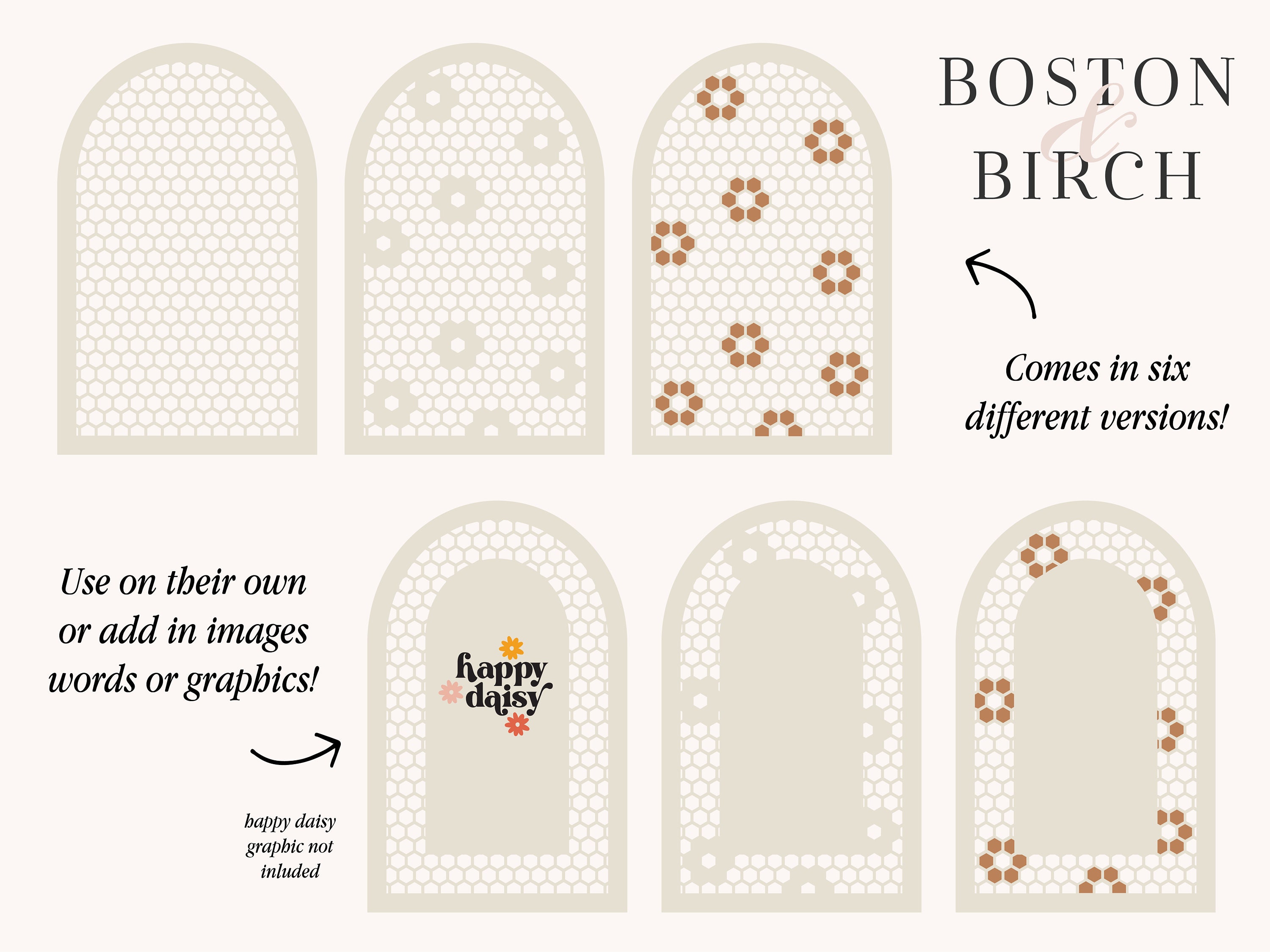 Boho Honeycomb Sign Arched Sign Blank Display Boho Arch Template ...