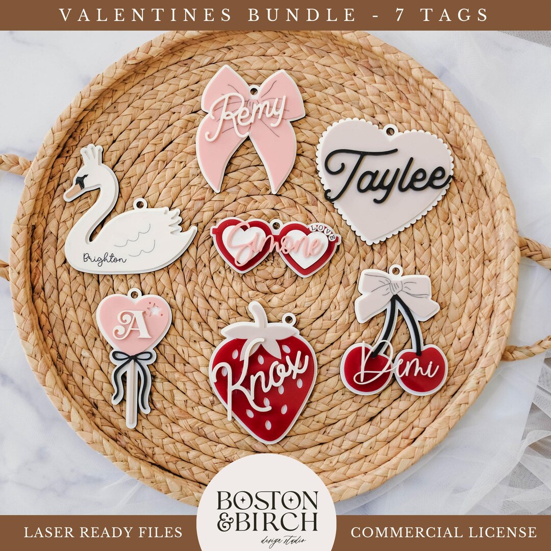 Vintage Valentine Tag SVG Bundle - Laser Cut Files (digital Download ...