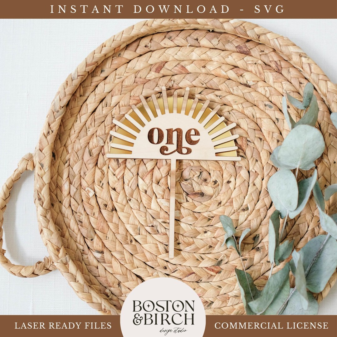 Sun Cake Topper - Boho Birthday Decor - Retro Cake Toppers - Girl ...