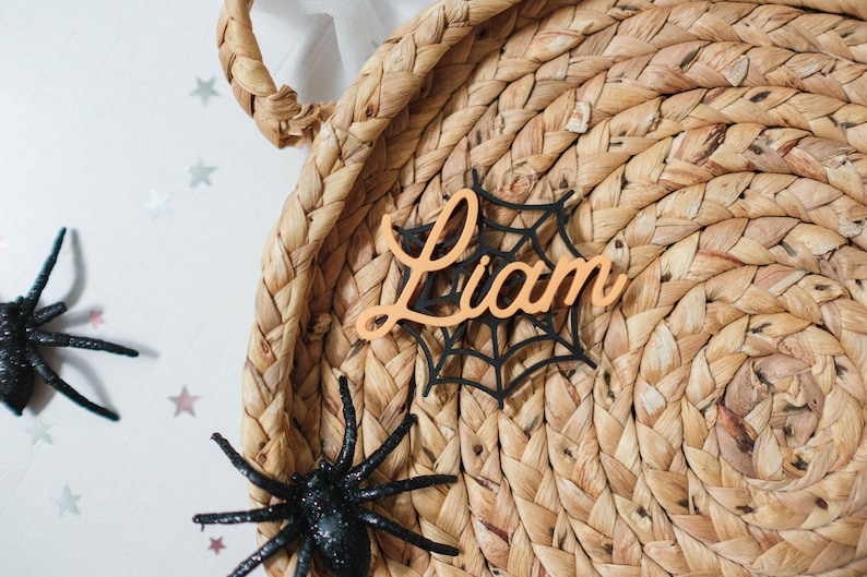 Spider Web Name Tag SVG, Personalized Halloween Boo Basket (laser Cut ...
