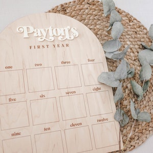 Baby's First Year Sign - First Year Photo Board - Milestone Sign ...