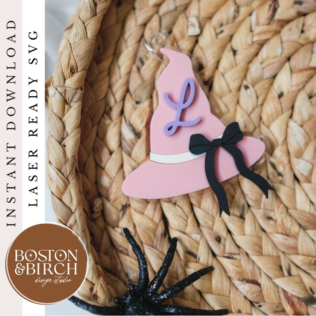 Witches Hat Tag SVG Halloween Personalized Boo Basket Laser Cut File ...