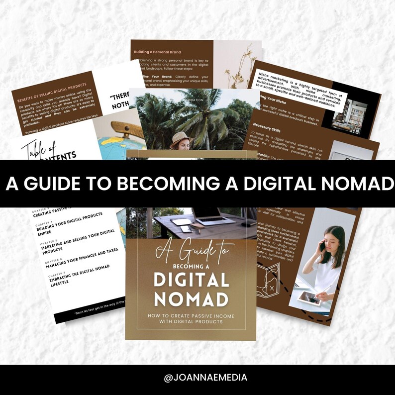 A Guide to Becoming a Digital Nomad Guide Ebook | PLR + MRR Rights | Start a Remote Business ...