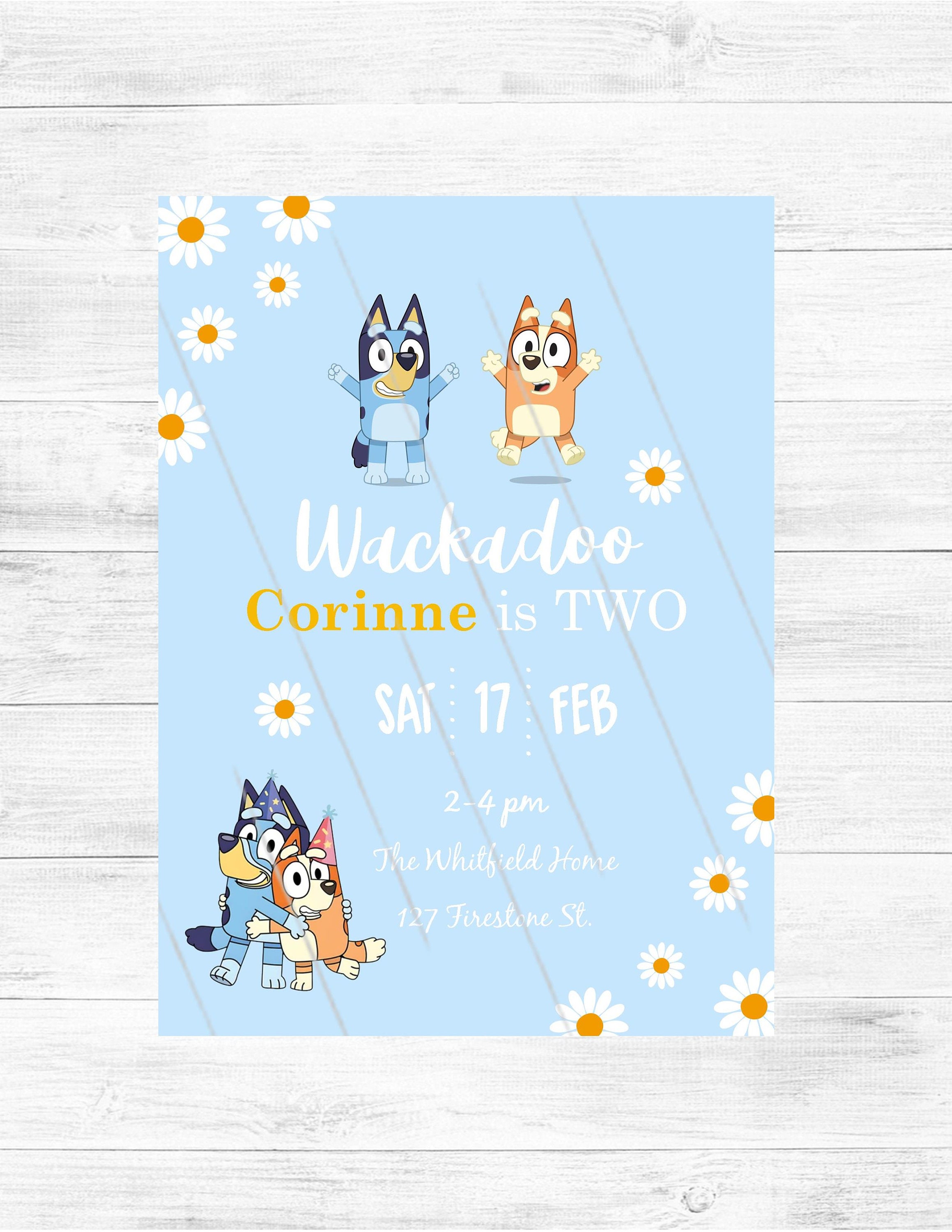 Wackadoo Bluey & Bingo Inspired Birthday 5x7 Invitation *digital File ...