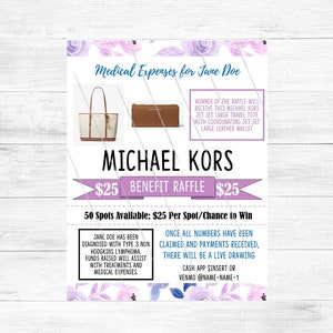 Purse Raffle Fundraiser 8 1/2 X 11 Flyer digital File - Etsy