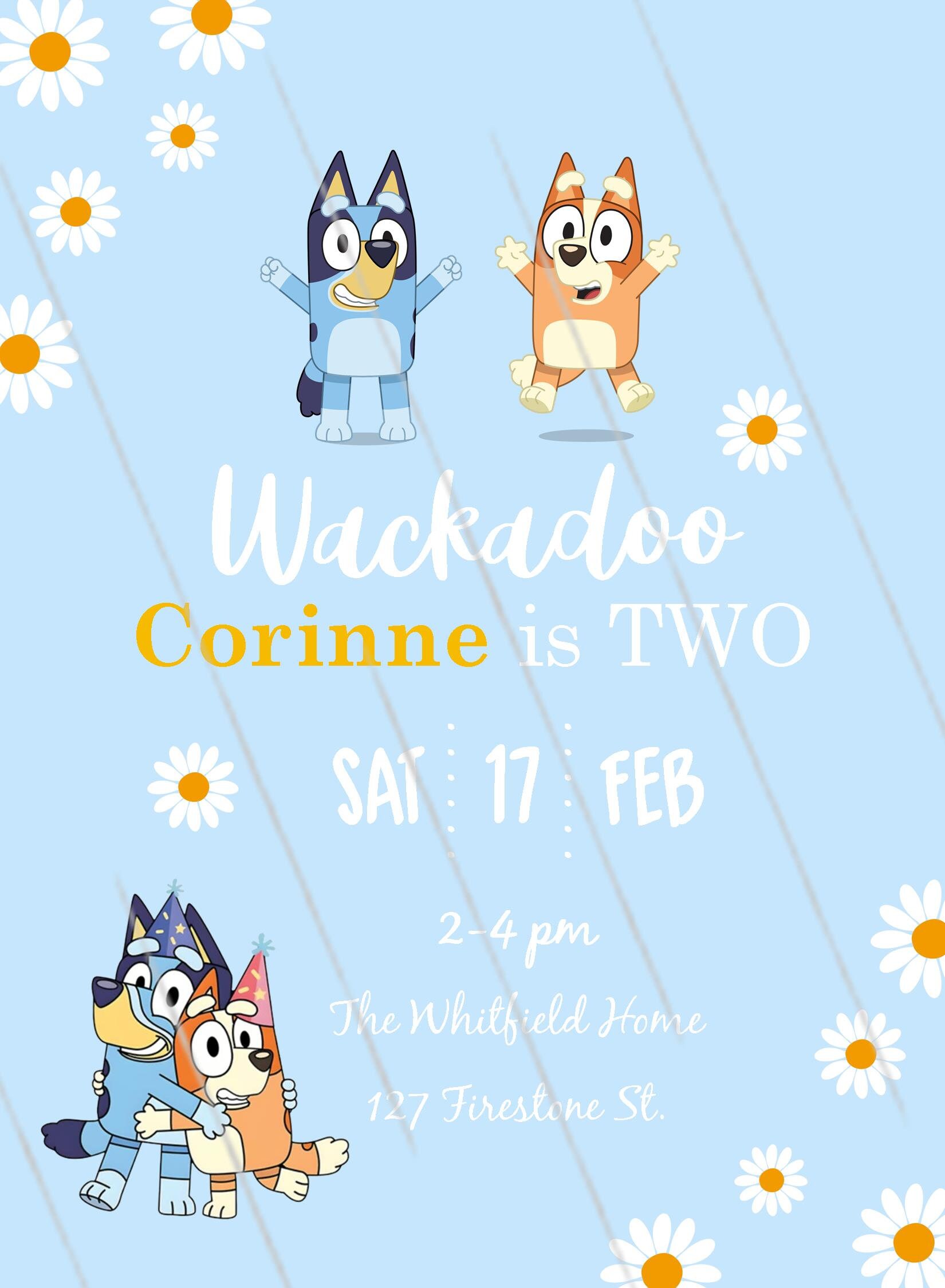 Wackadoo Bluey & Bingo Inspired Birthday 5x7 Invitation *digital File ...